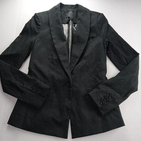 Guess | Jackets & Coats | Guess Womens Blazer Suit Jacket Size 2 Black ...